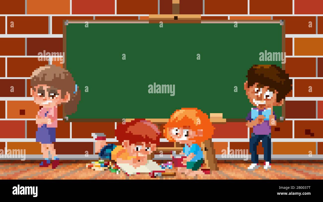 Border template with kids reading books in background illustration ...