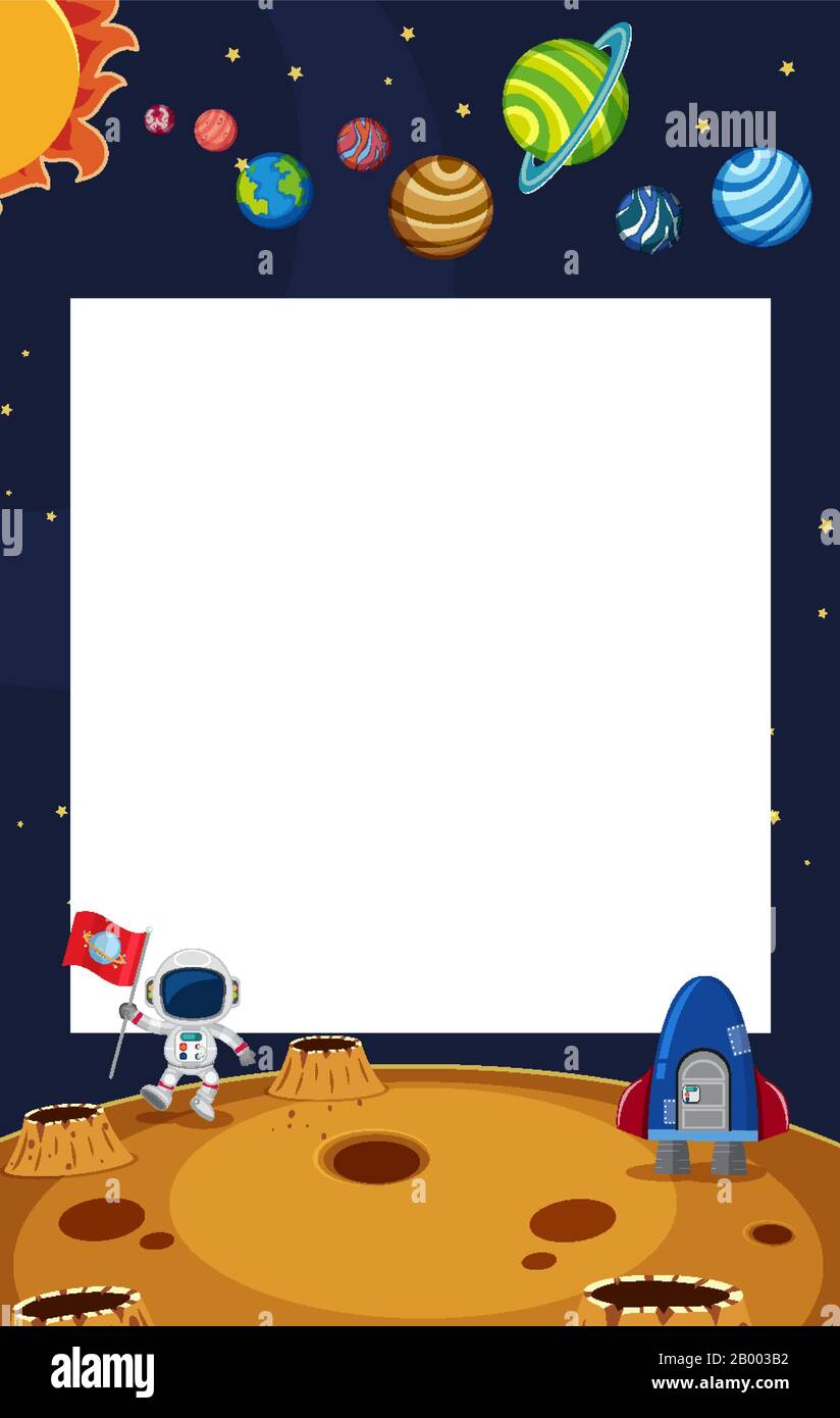 Frame template design with space theme illustration Stock Vector Image ...