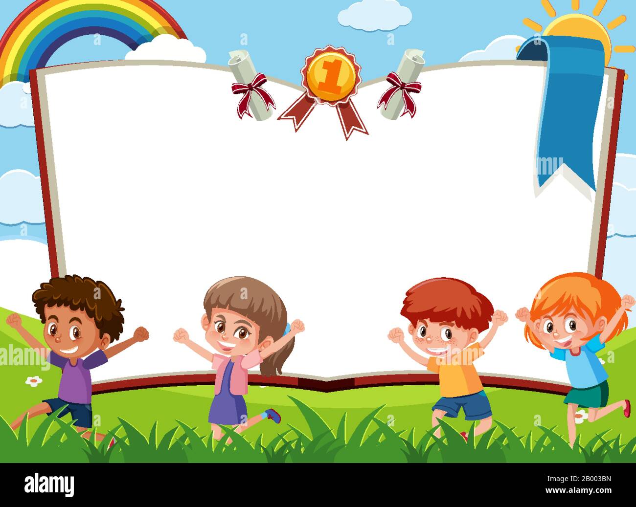 Banner template with children illustration Stock Vector Image & Art - Alamy