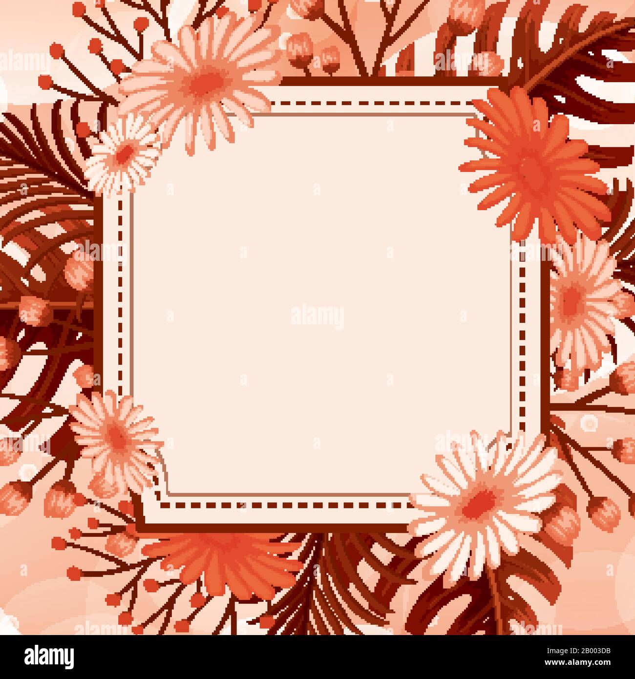 Background design with orange flowers illustration Stock Vector Image ...