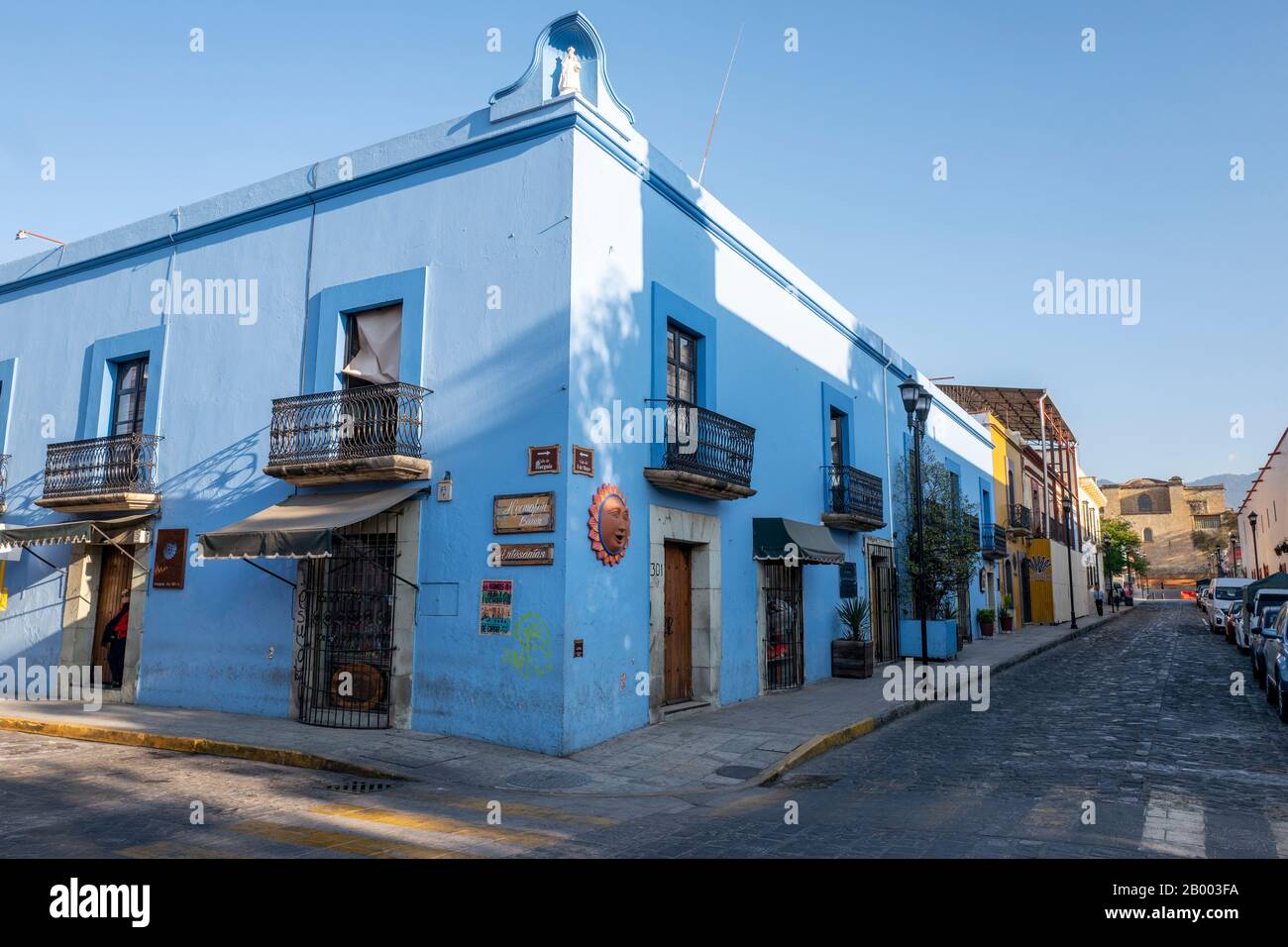 Traditional coloured houses and buildings of Oaxaca in Mexico Stock ...