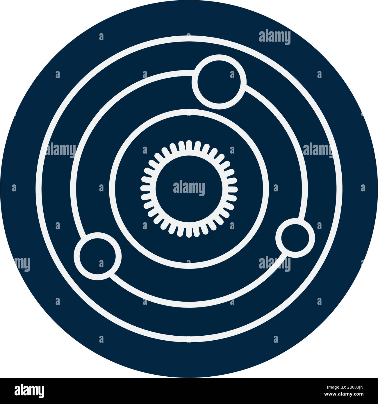 Solar system line block style icon of Space futuristic cosmos outside ...