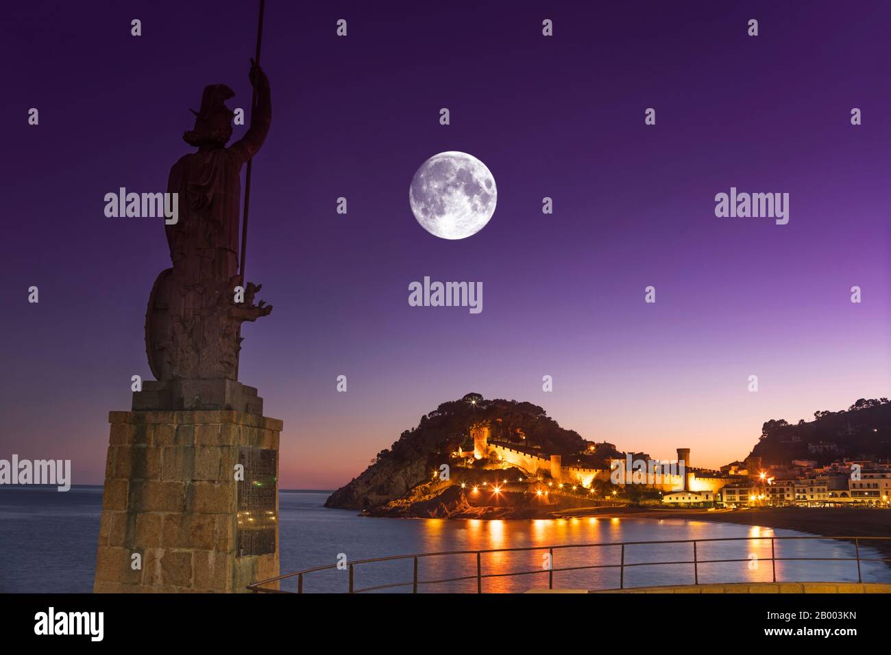 CASTLE OLD TOWN MINERVA STATUE (© FREDERIC MARES 1970) TOSSA DE MAR ...