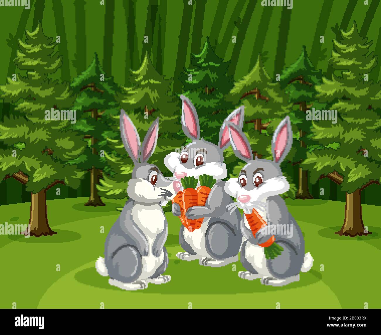 3 rabbits Stock Vector Images - Alamy