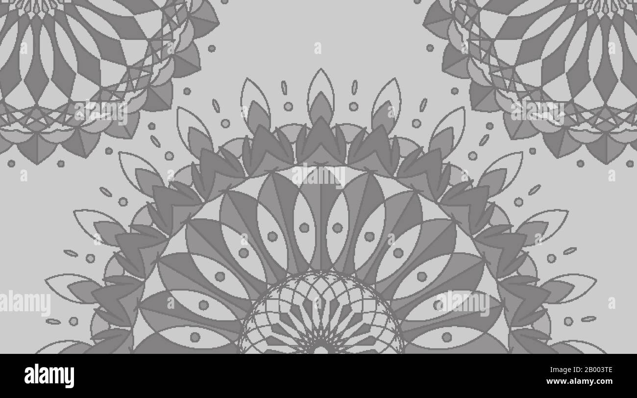 Mandala pattern design in gray color illustration Stock Vector Image ...