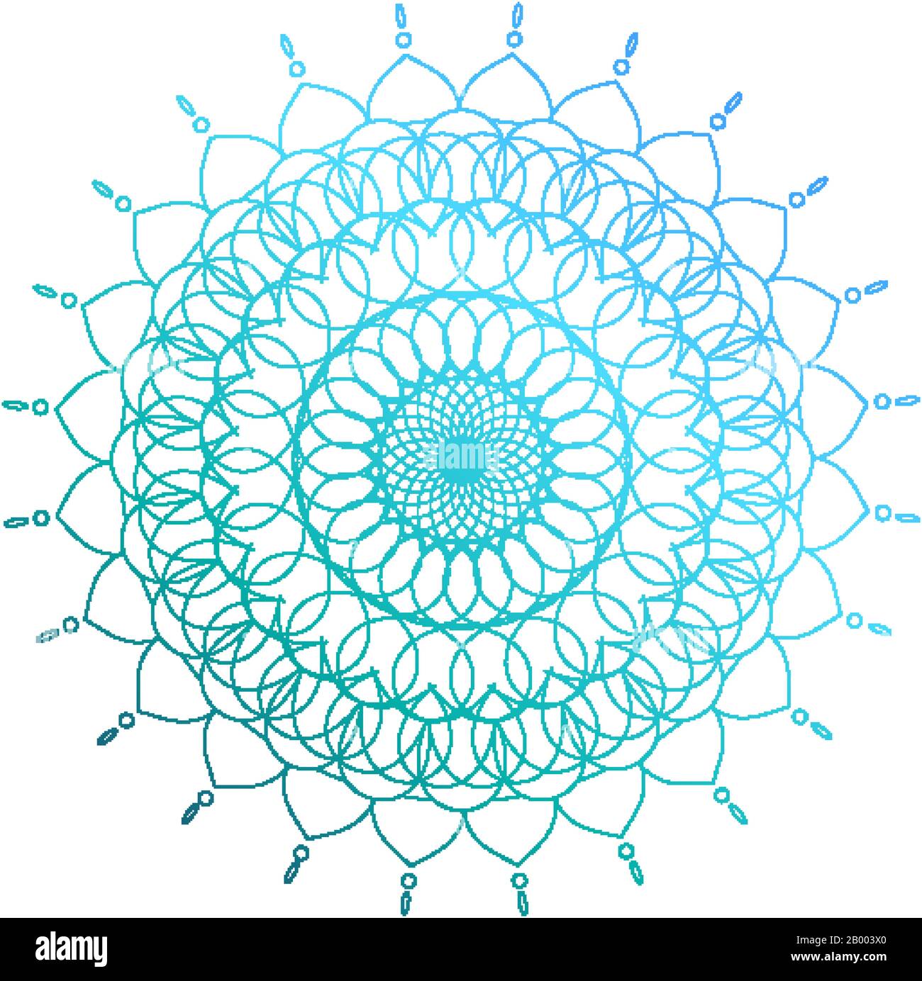 Mandala pattern design in blue color illustration Stock Vector Image ...