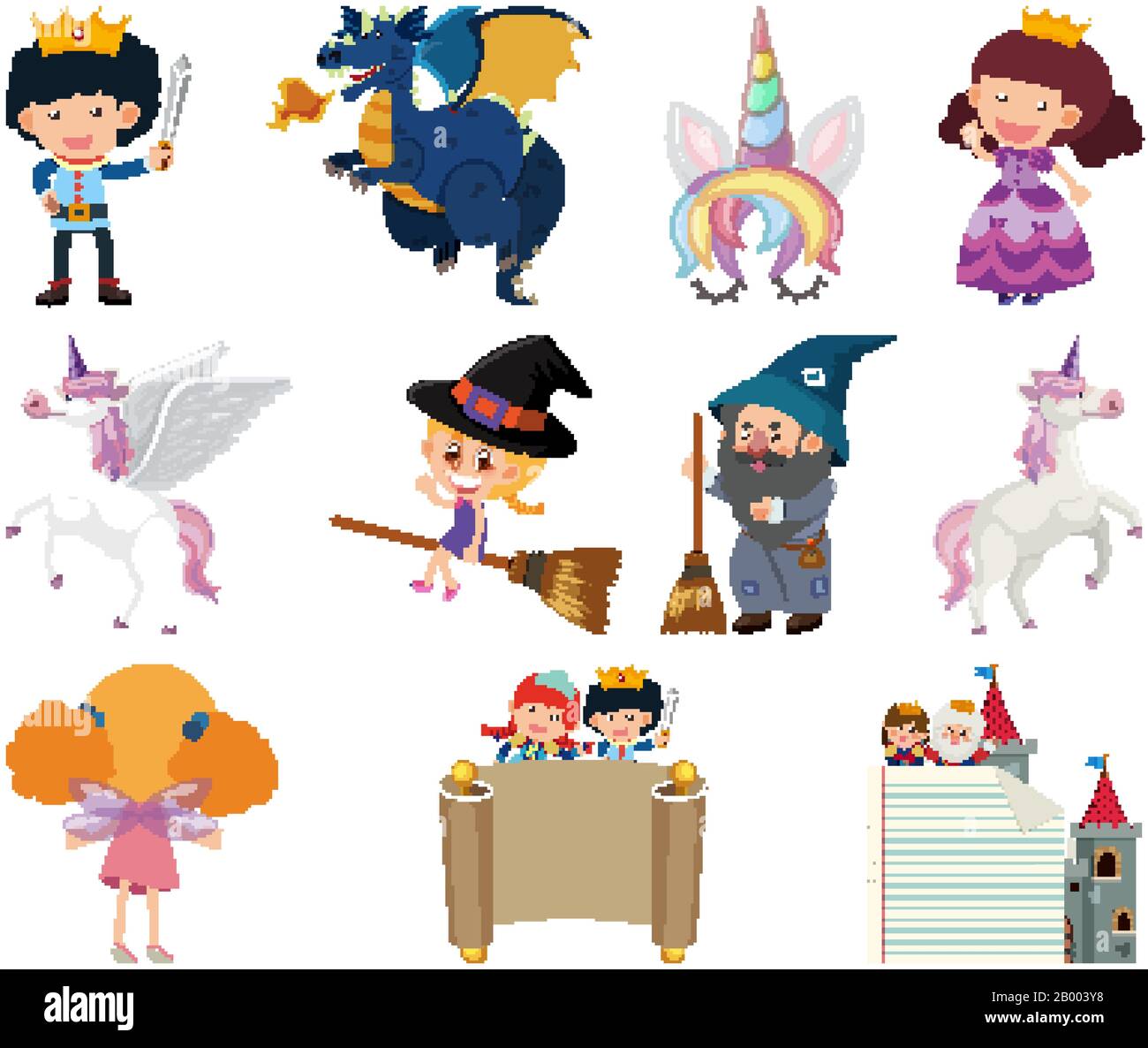 Set of isolated objects theme fairytale illustration Stock Vector Image ...