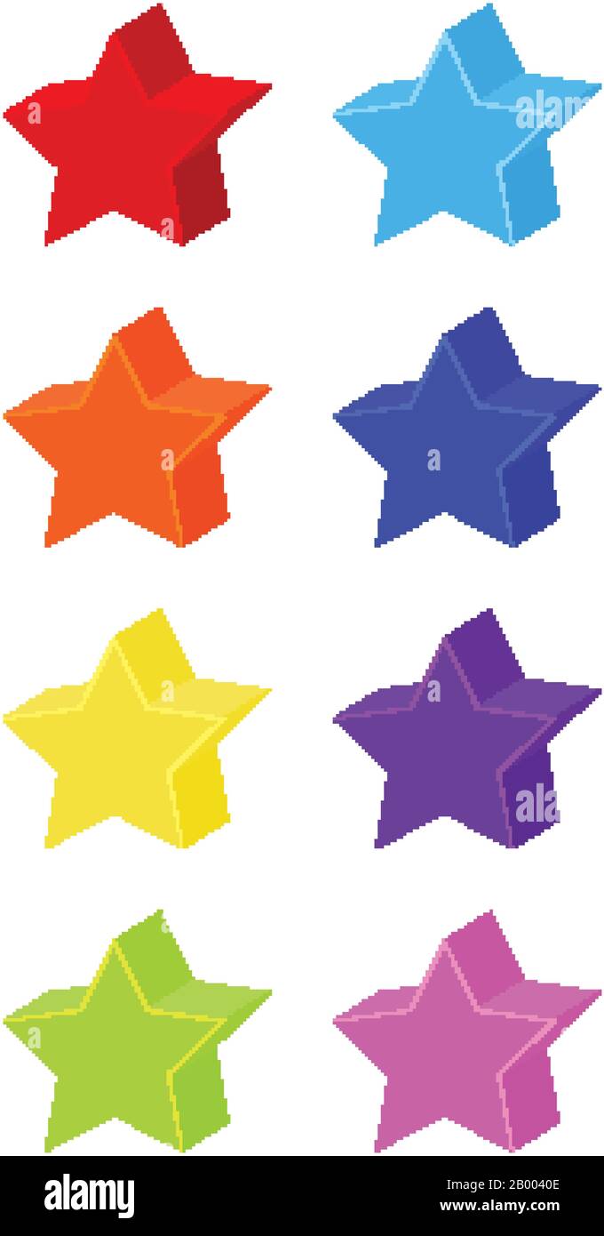 Geometric shape of star in many colors illustration Stock Vector Image ...