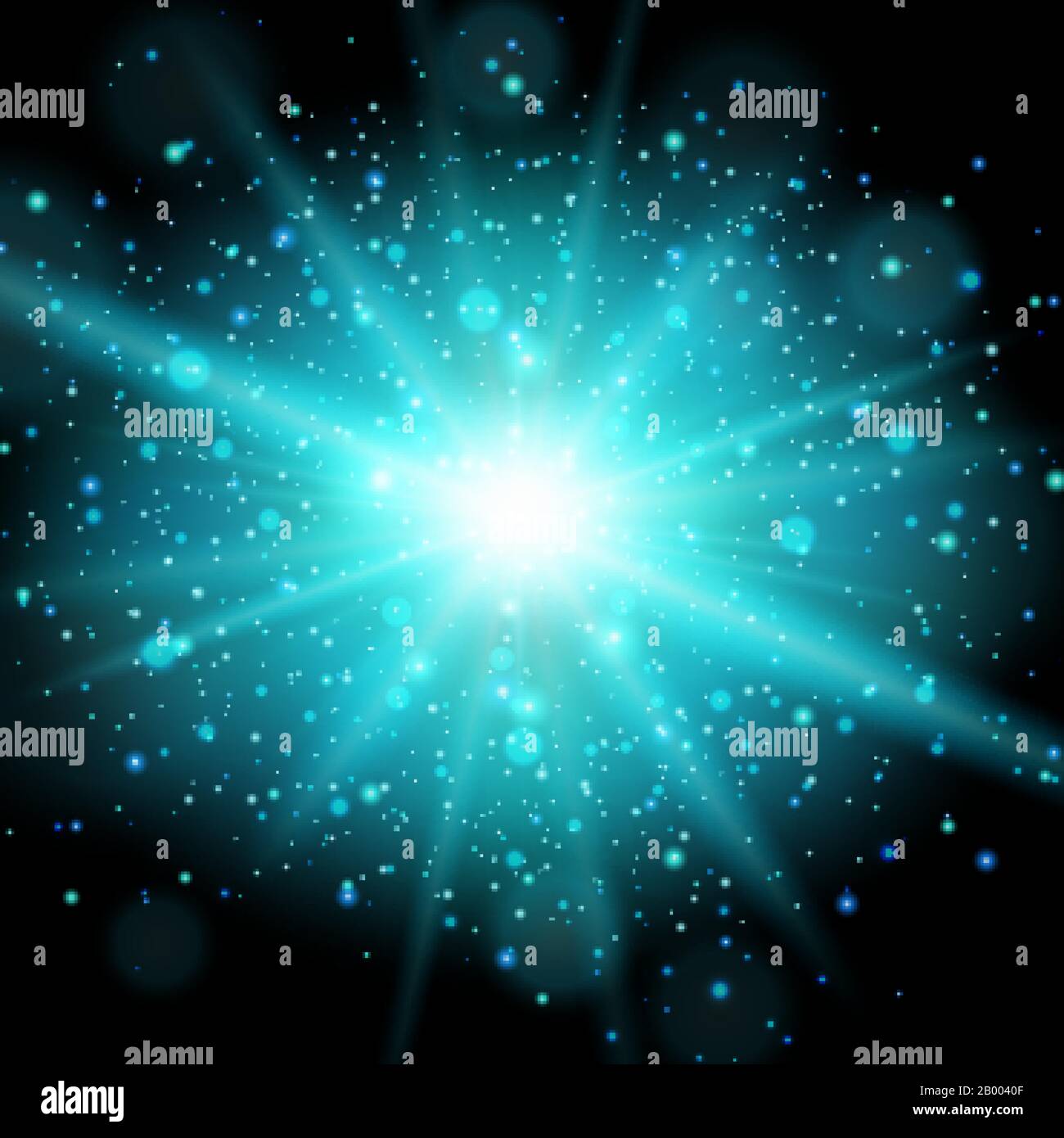 Background template with bright blue light illustration Stock Vector ...