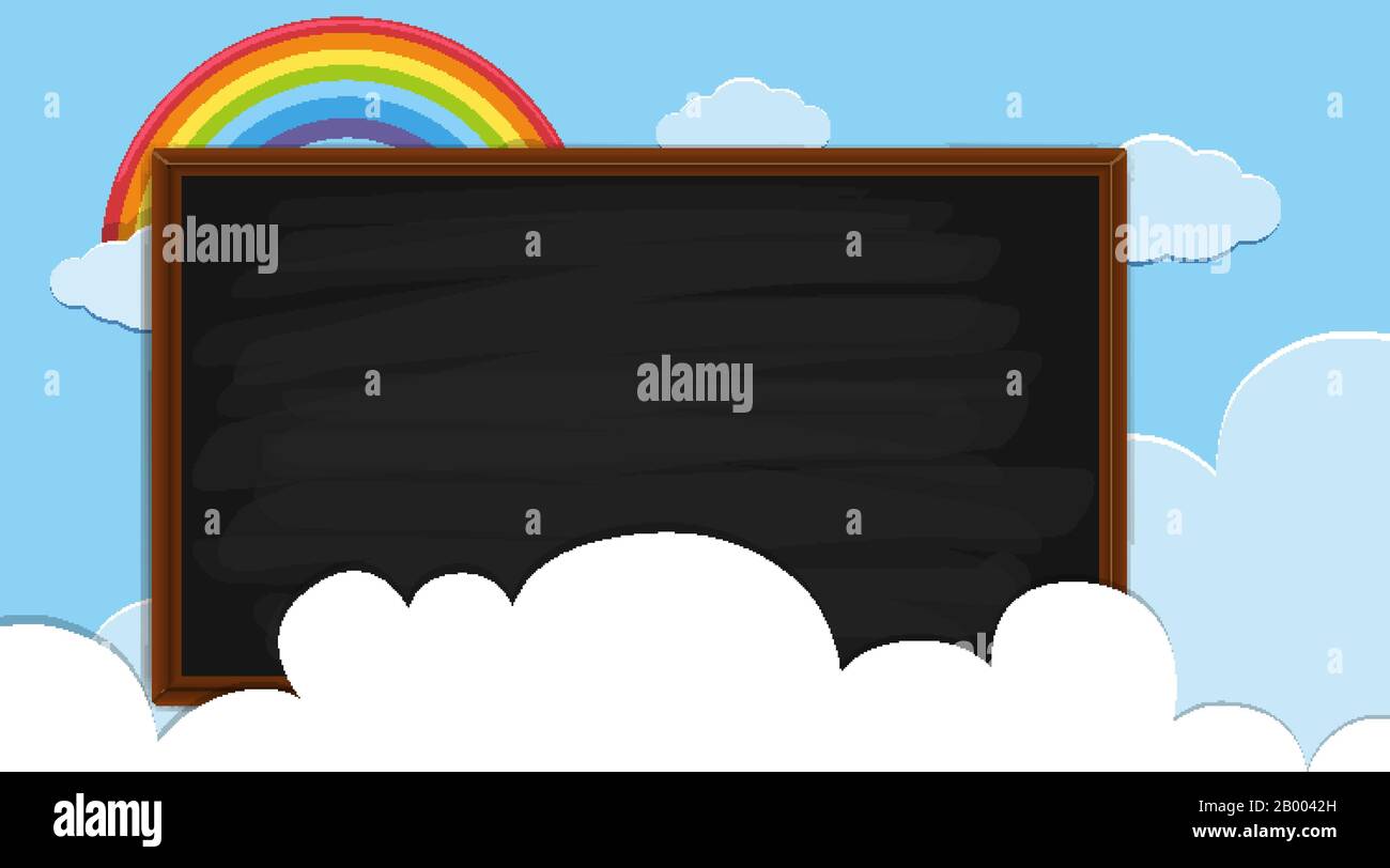 Border template with blue sky background illustration Stock Vector ...