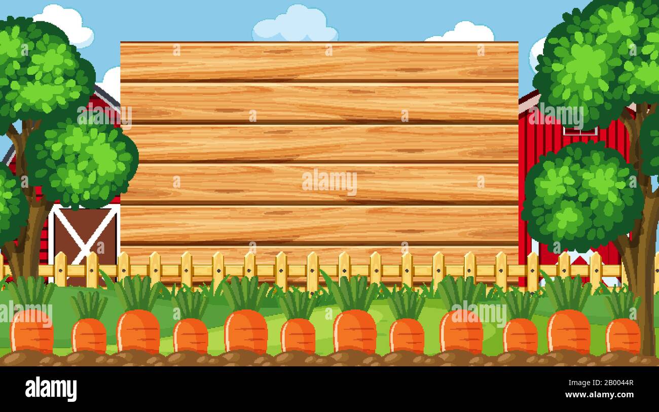 Border template with farm scene in background illustration Stock Vector ...