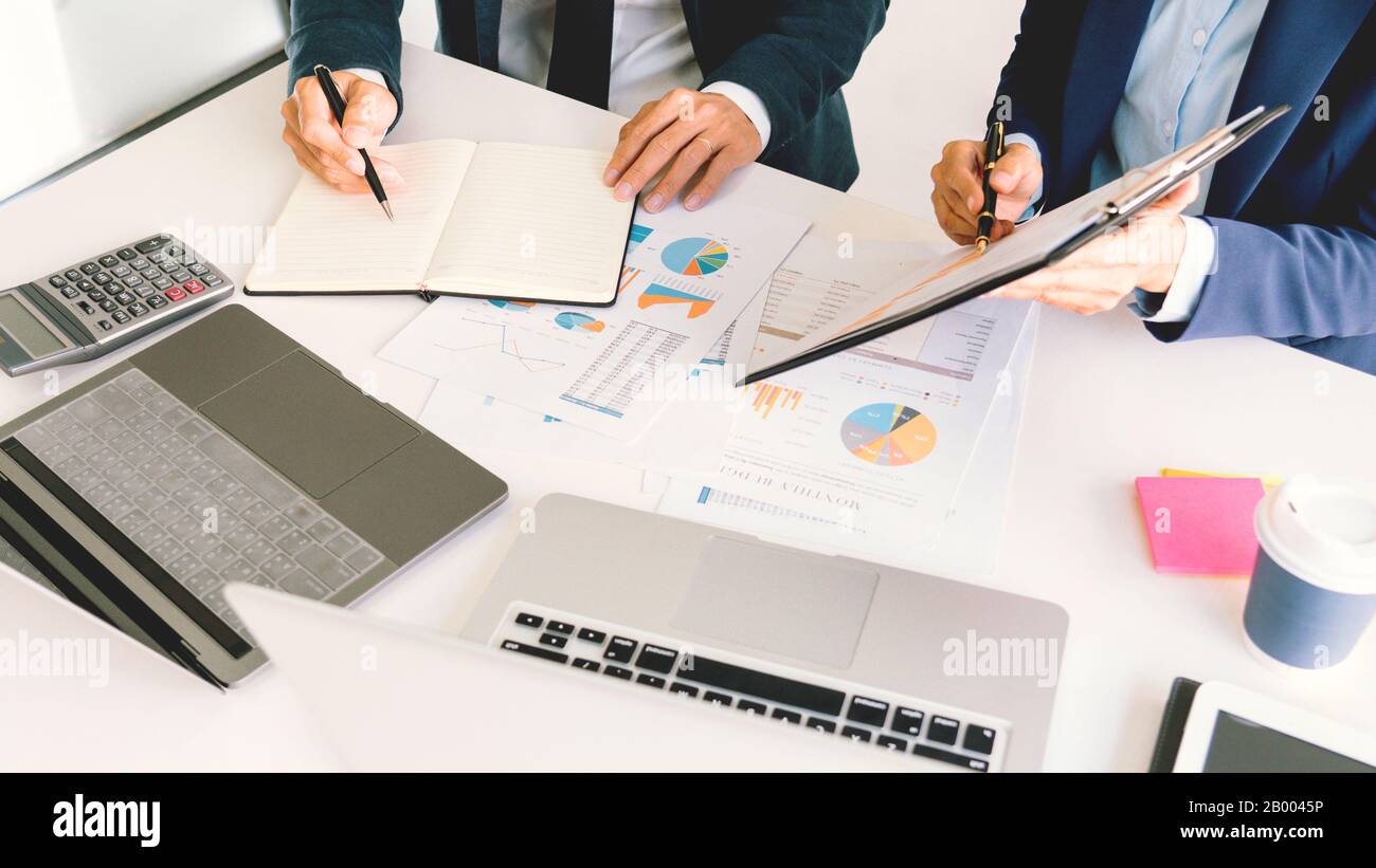 manager giving advice to new entrepreneur and discussion with modern ...