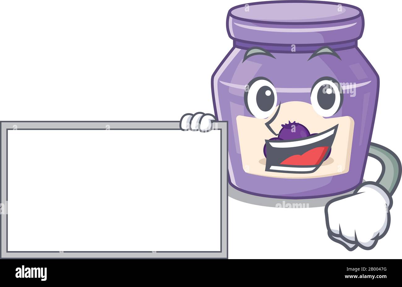 cartoon character of blueberry jam design concept bring a board Stock ...