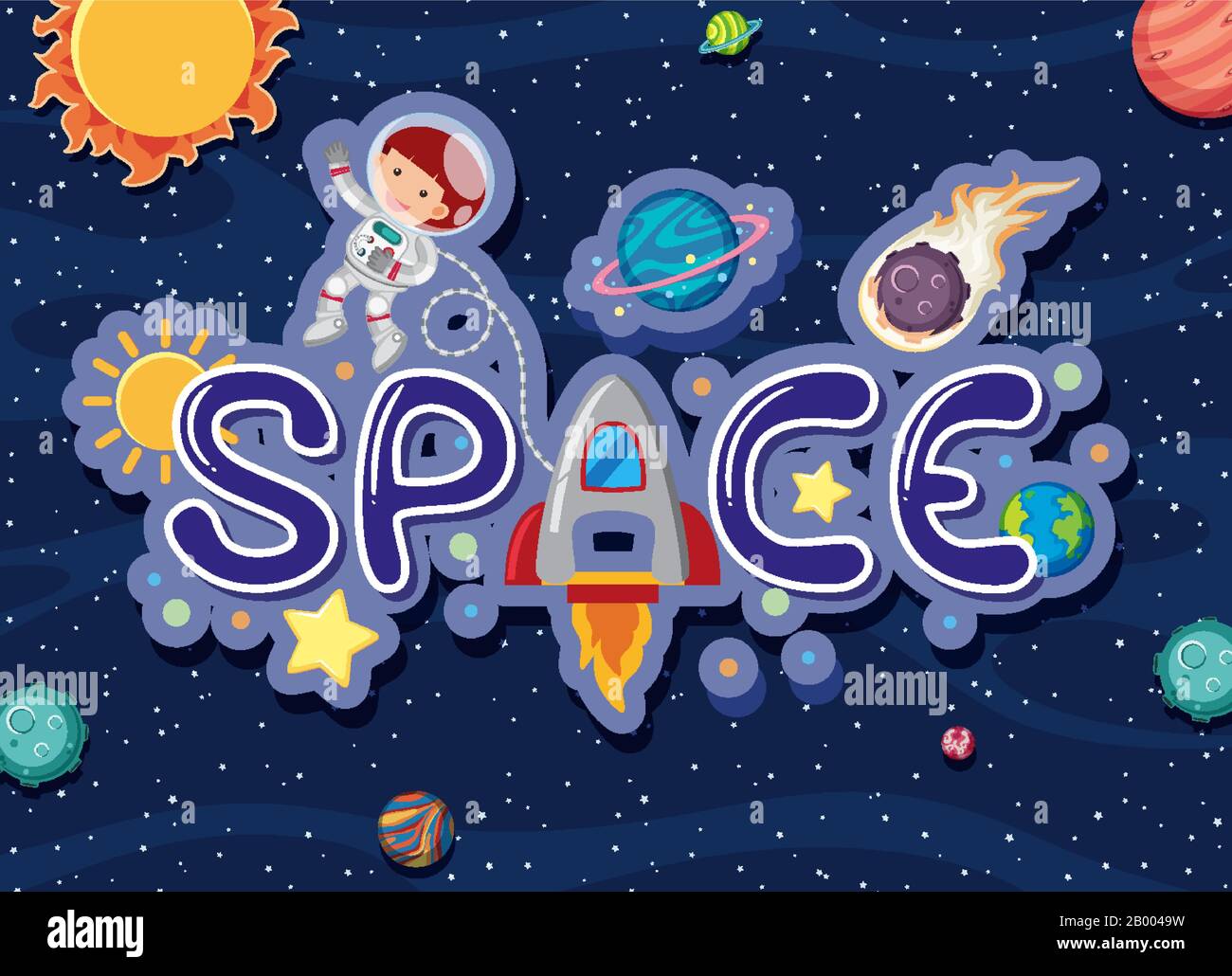Solar System Word Clip Art