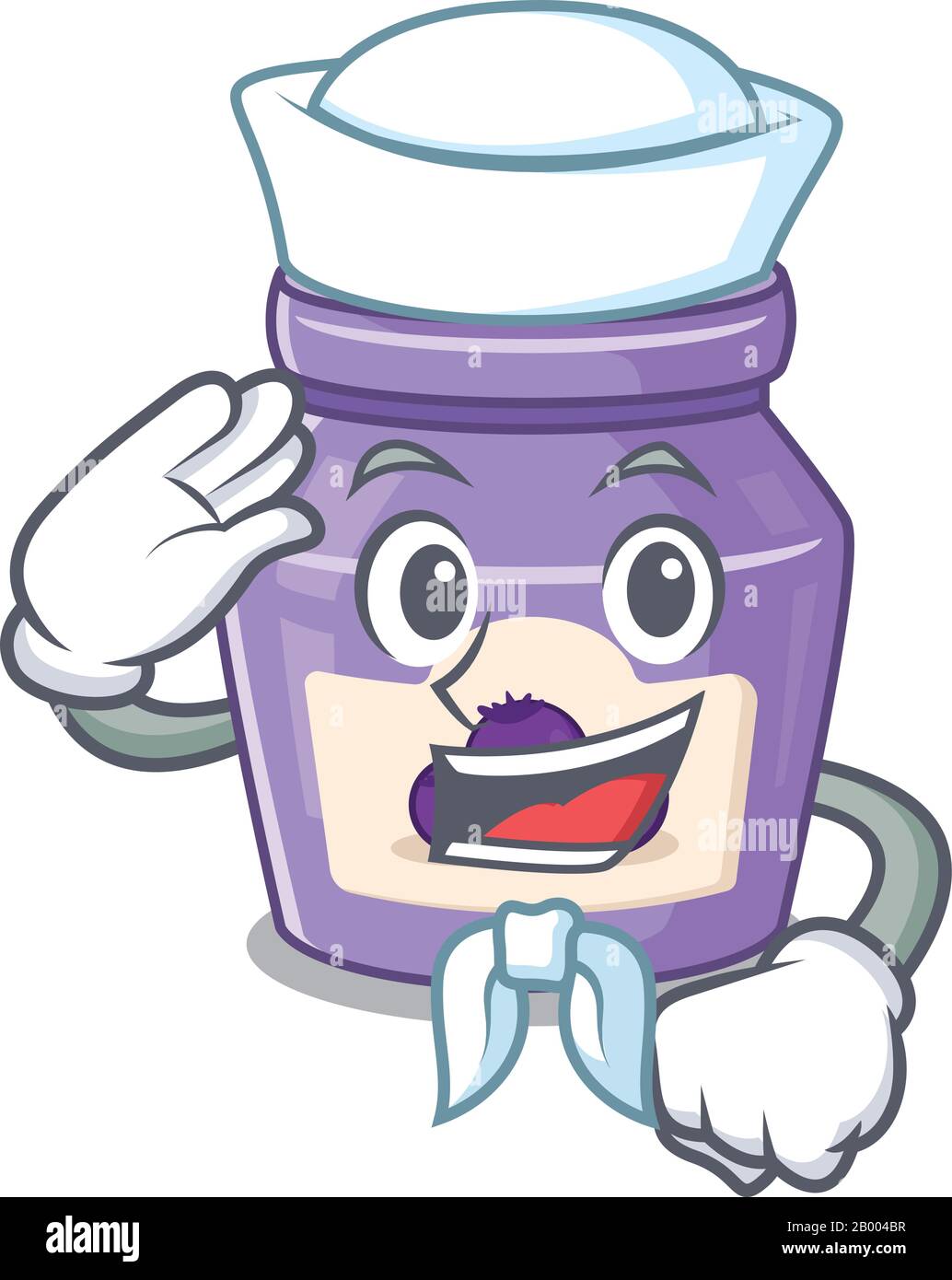 Blueberry jam cartoon concept Sailor wearing hat Stock Vector Image ...
