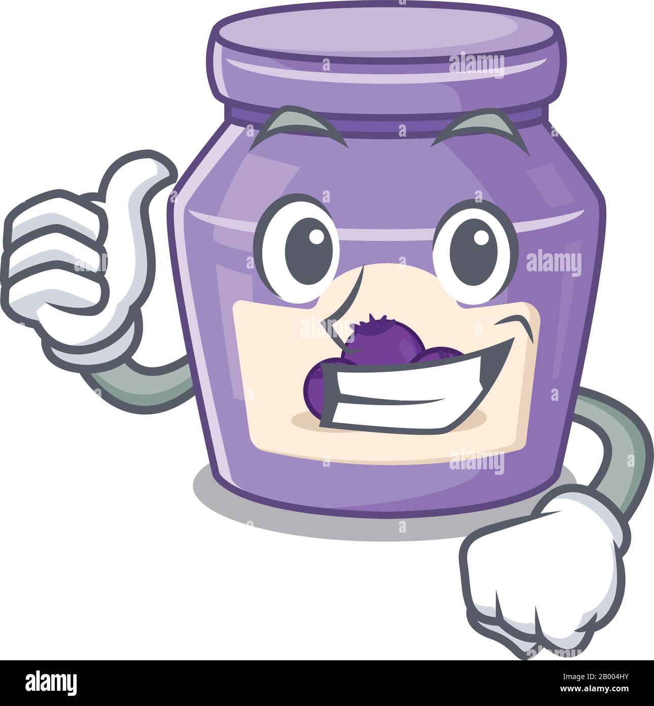 Funny blueberry jam making Thumbs up gesture Stock Vector Image & Art ...