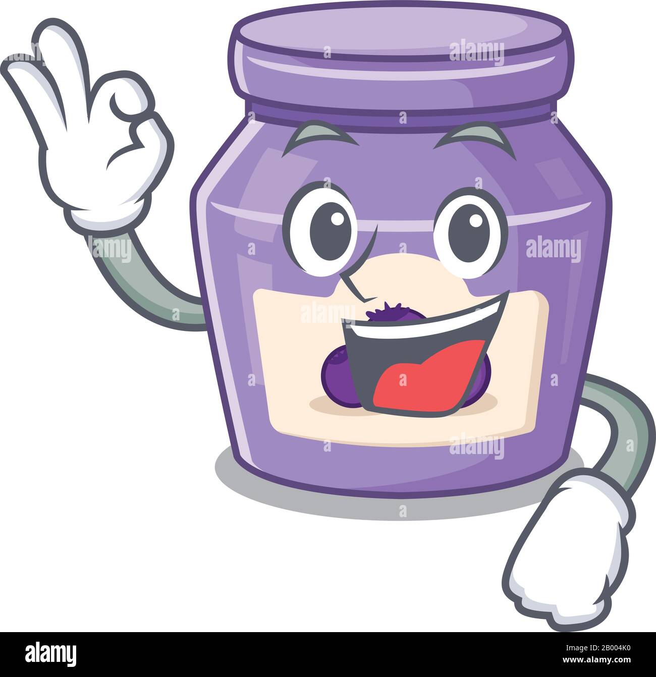 A funny picture of blueberry jam making an Okay gesture Stock Vector ...