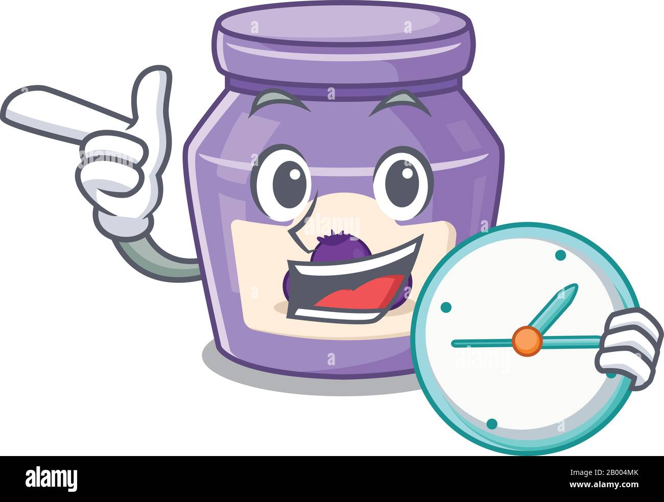 cartoon character concept blueberry jam having clock Stock Vector Image ...