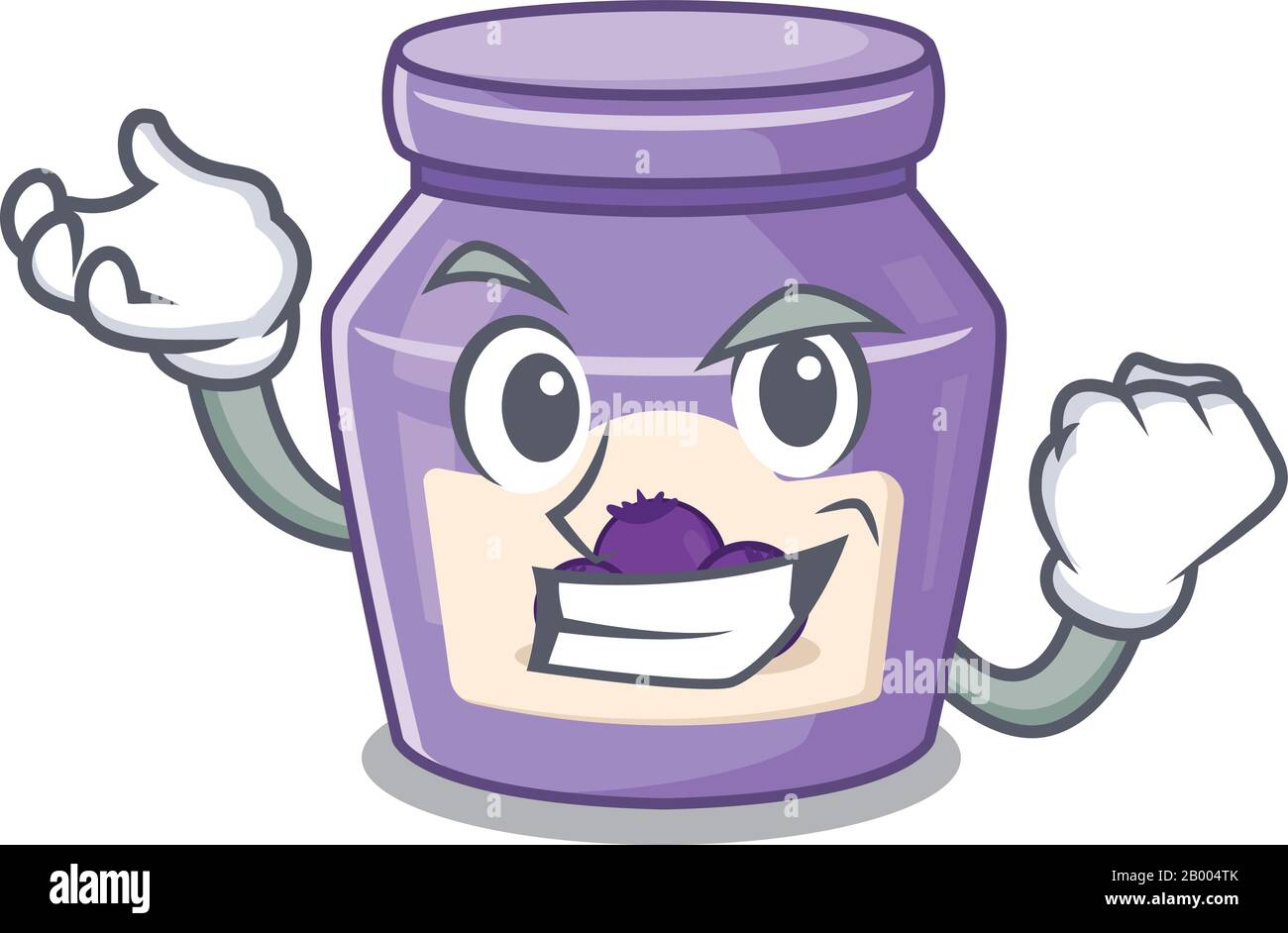 cool confident Successful blueberry jam cartoon character style Stock ...