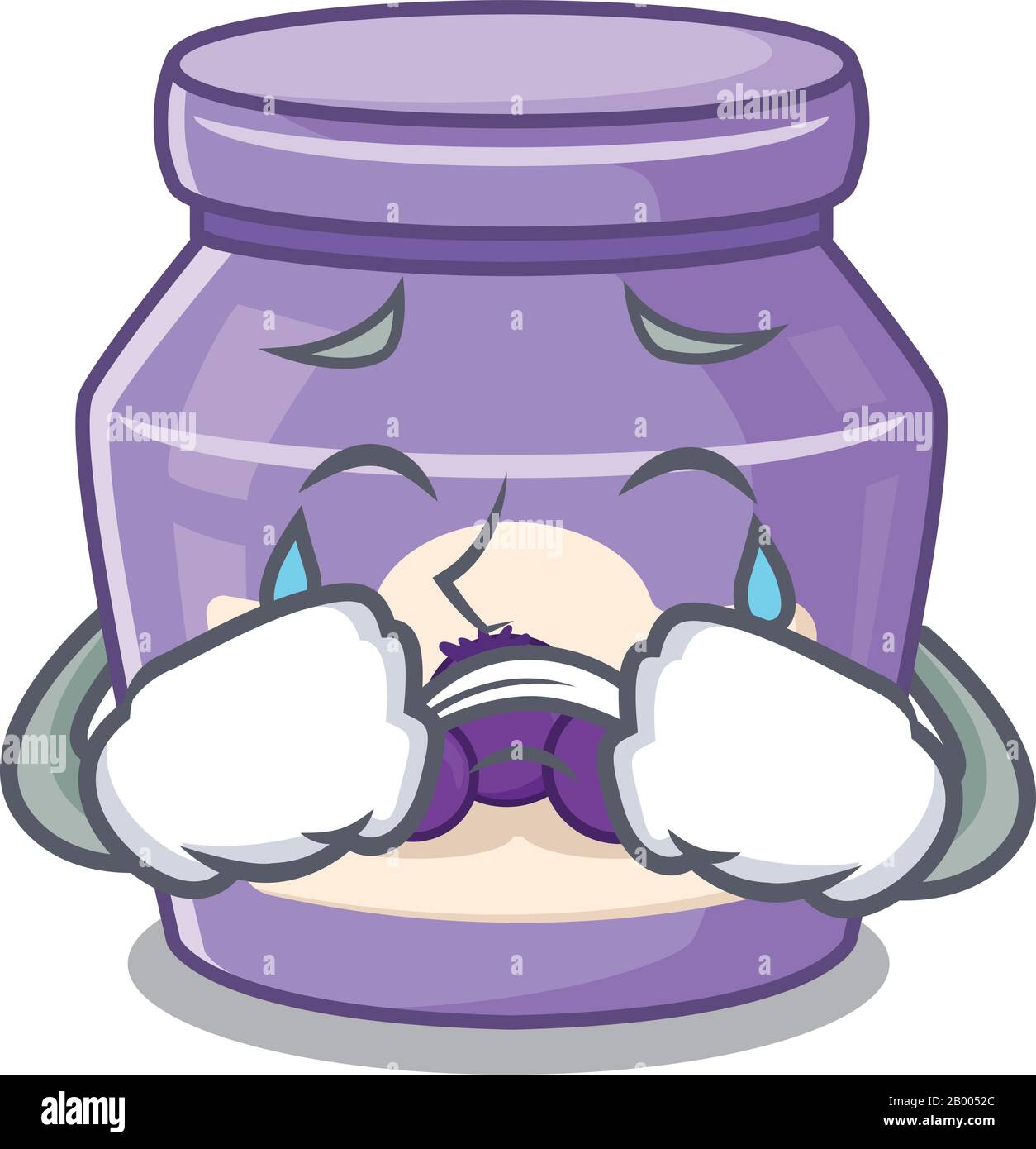Blueberry jam cartoon character concept with a sad face Stock Vector ...