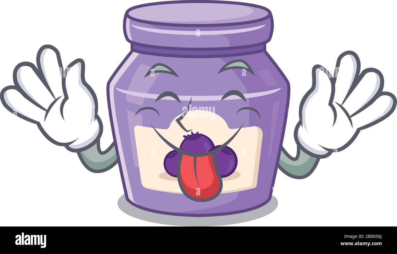 Funny blueberry jam mascot design with Tongue out Stock Vector Image ...