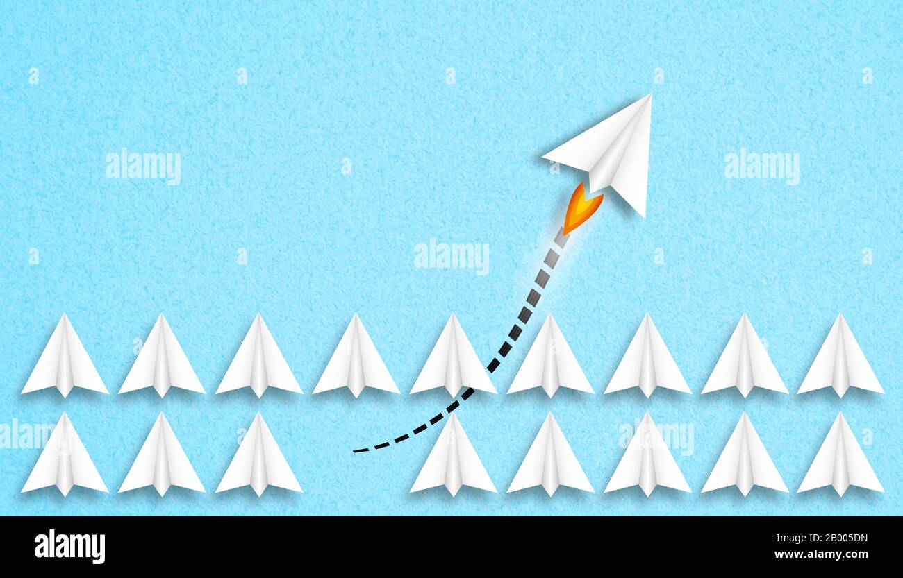 little airplanes and a faster one symbolizing a different approach on ...