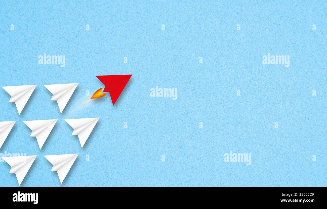 little airplanes and a red one symbolizing a different approach on ...