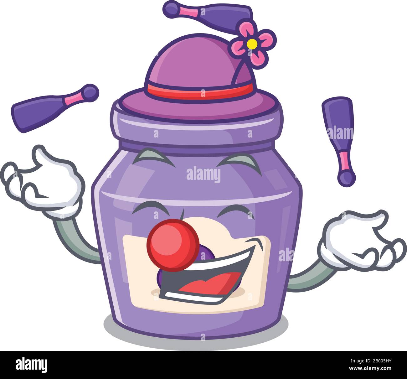 a lively blueberry jam cartoon character design playing Juggling Stock ...