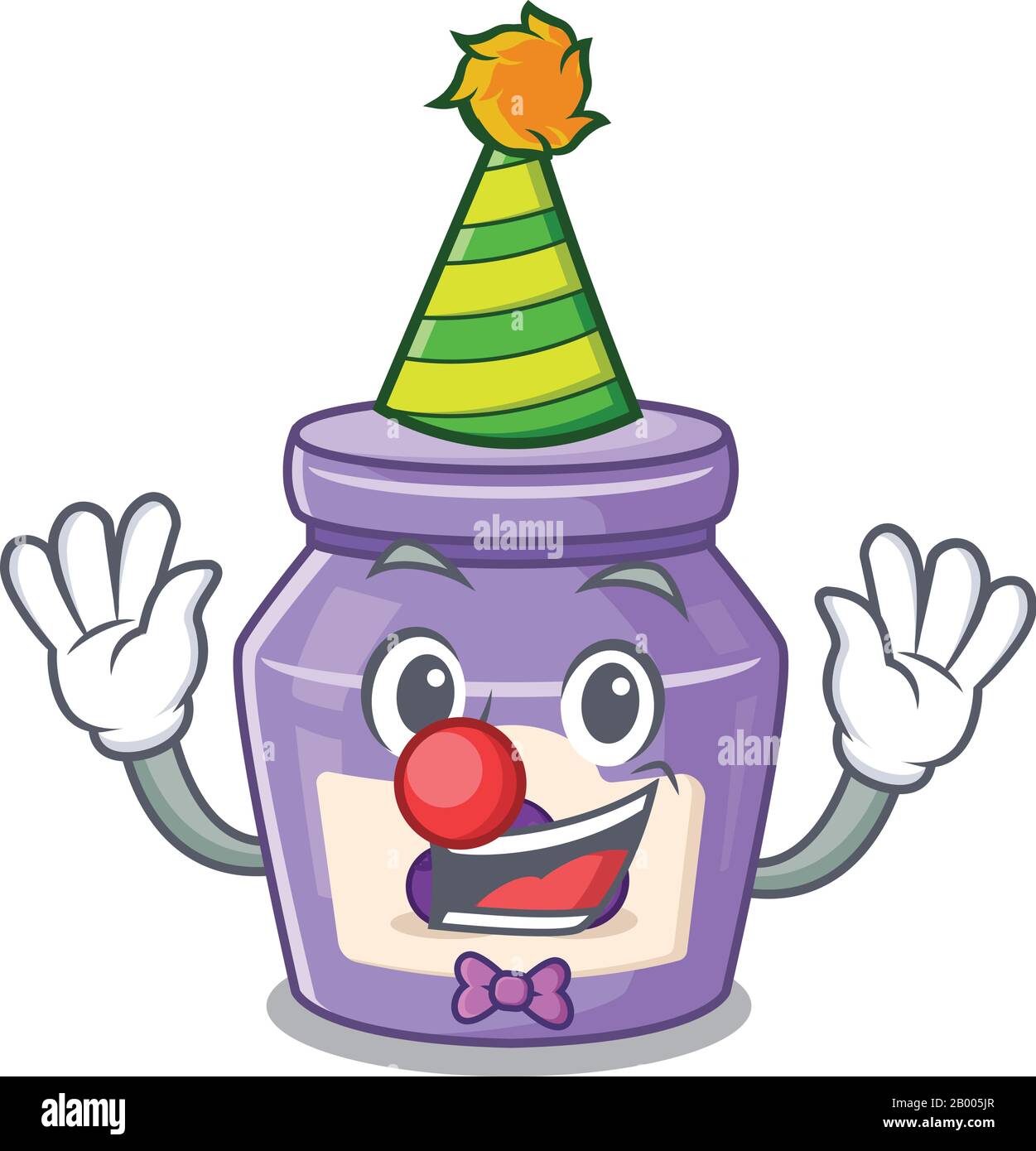 Funny Clown blueberry jam cartoon character mascot design Stock Vector ...