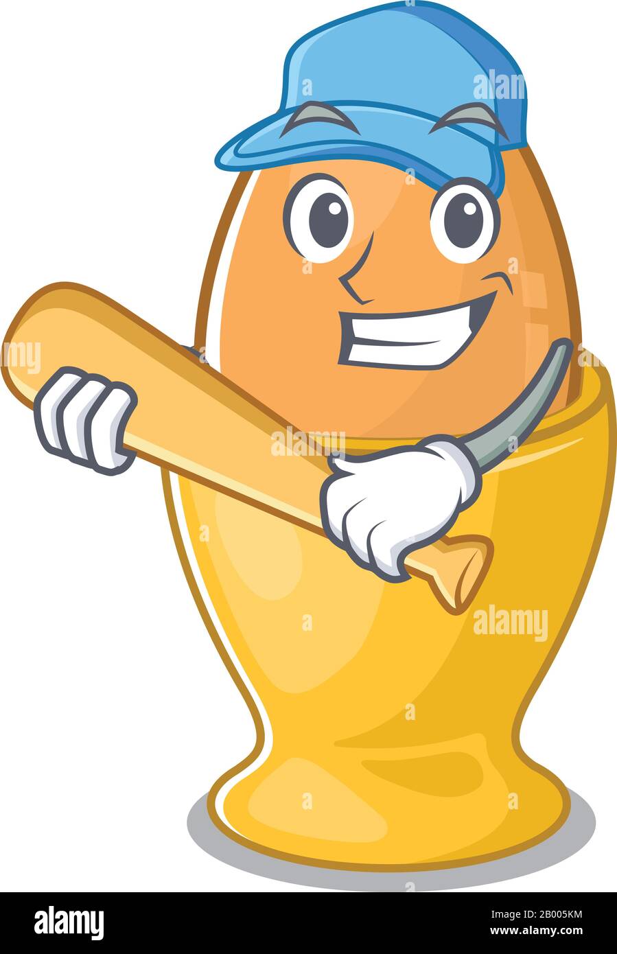 Smiley Funny egg cup a mascot design with baseball Stock Vector Image ...
