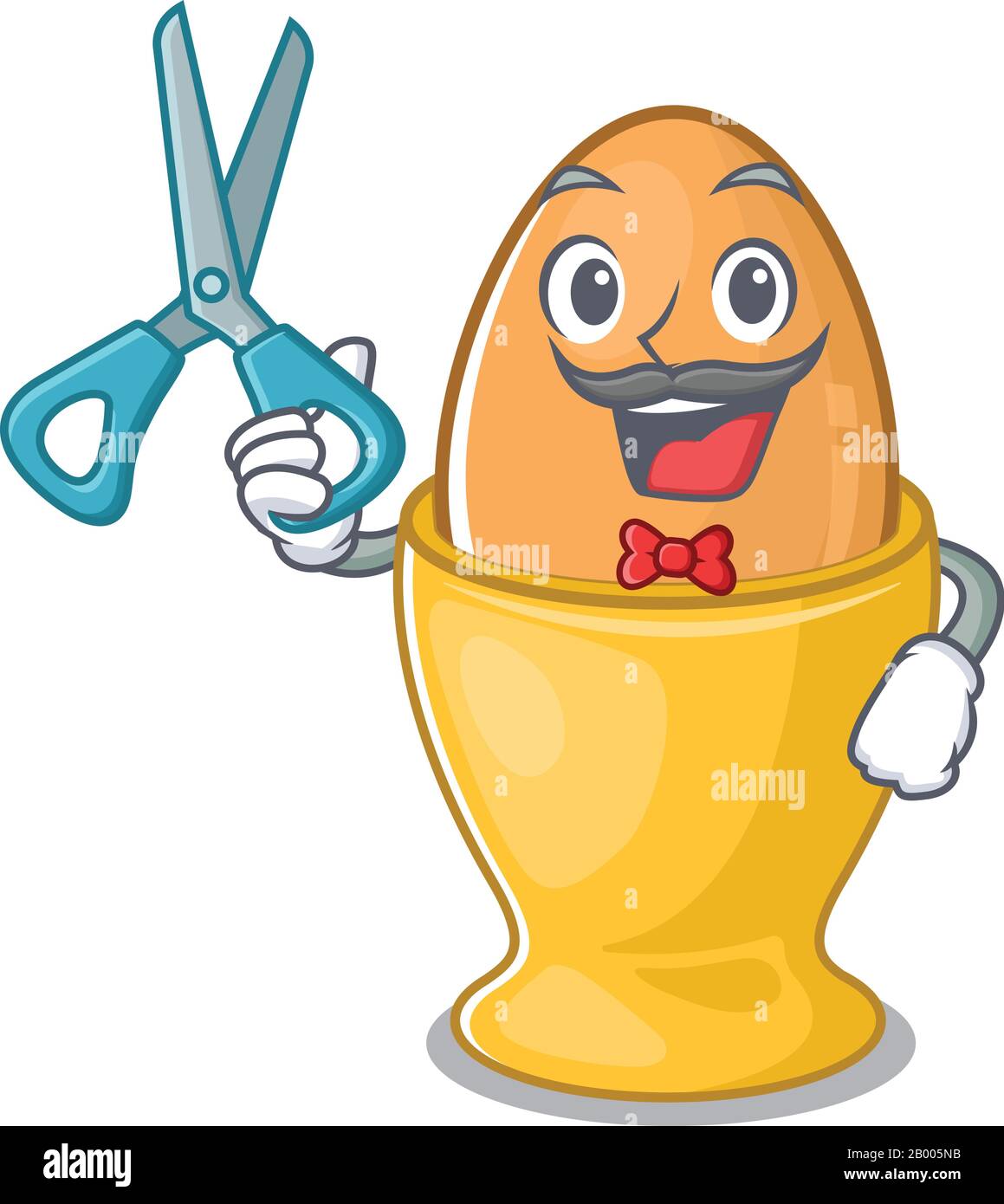 Cartoon character of Sporty Barber egg cup design style Stock Vector ...
