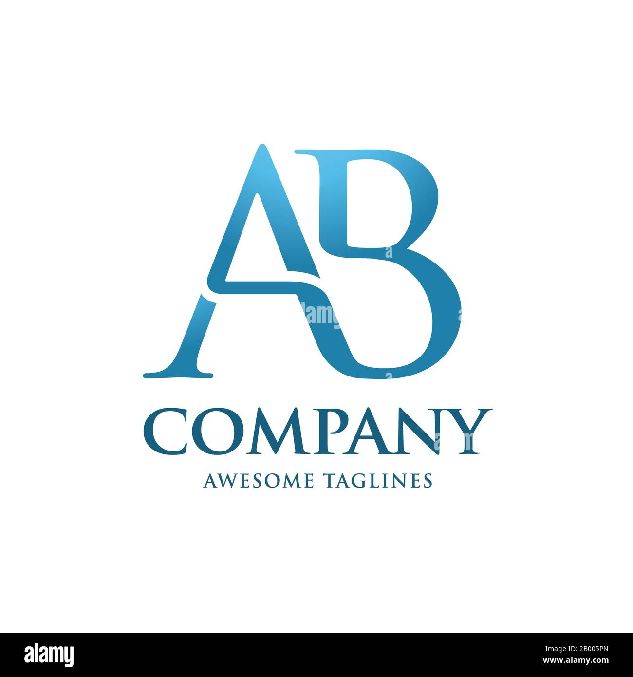 creative initial connected letters ab logo colorful vector Stock Vector ...