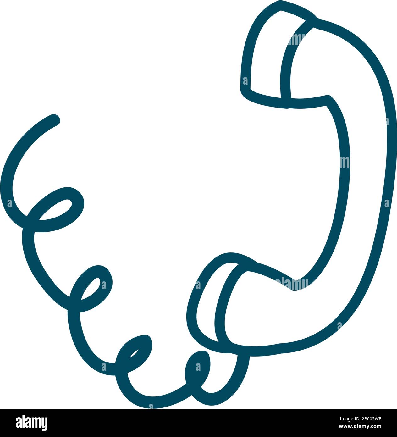 Phone line style icon design, Call telephone communication hotel office ...