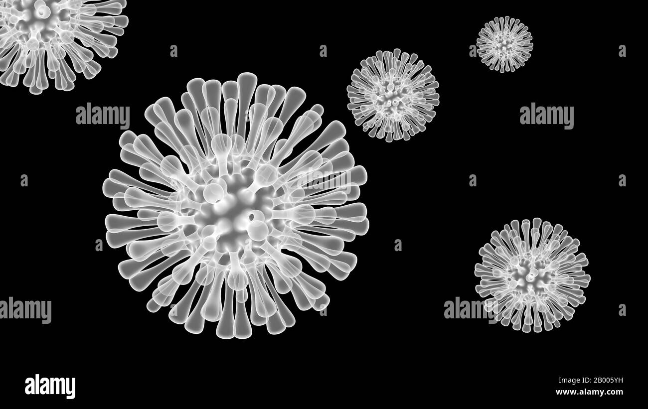 virus in stylized x-ray vision - 3D rendered illustration Stock Photo ...