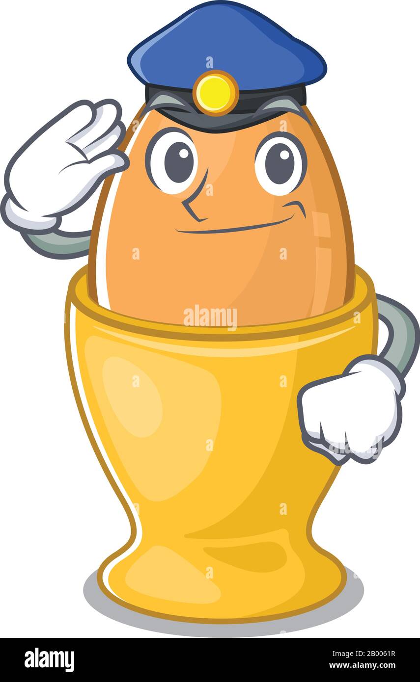 A manly egg cup Cartoon concept working as a Police officer Stock ...