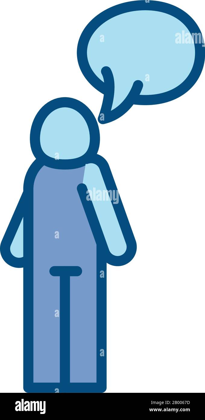 Avatar with bubble line and fill style icon design of Person profile ...