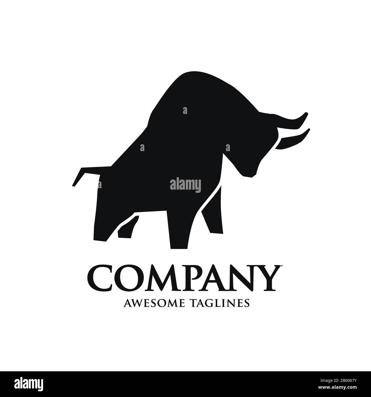 creative simple bull strong silhouette logo vector concept Stock Vector ...