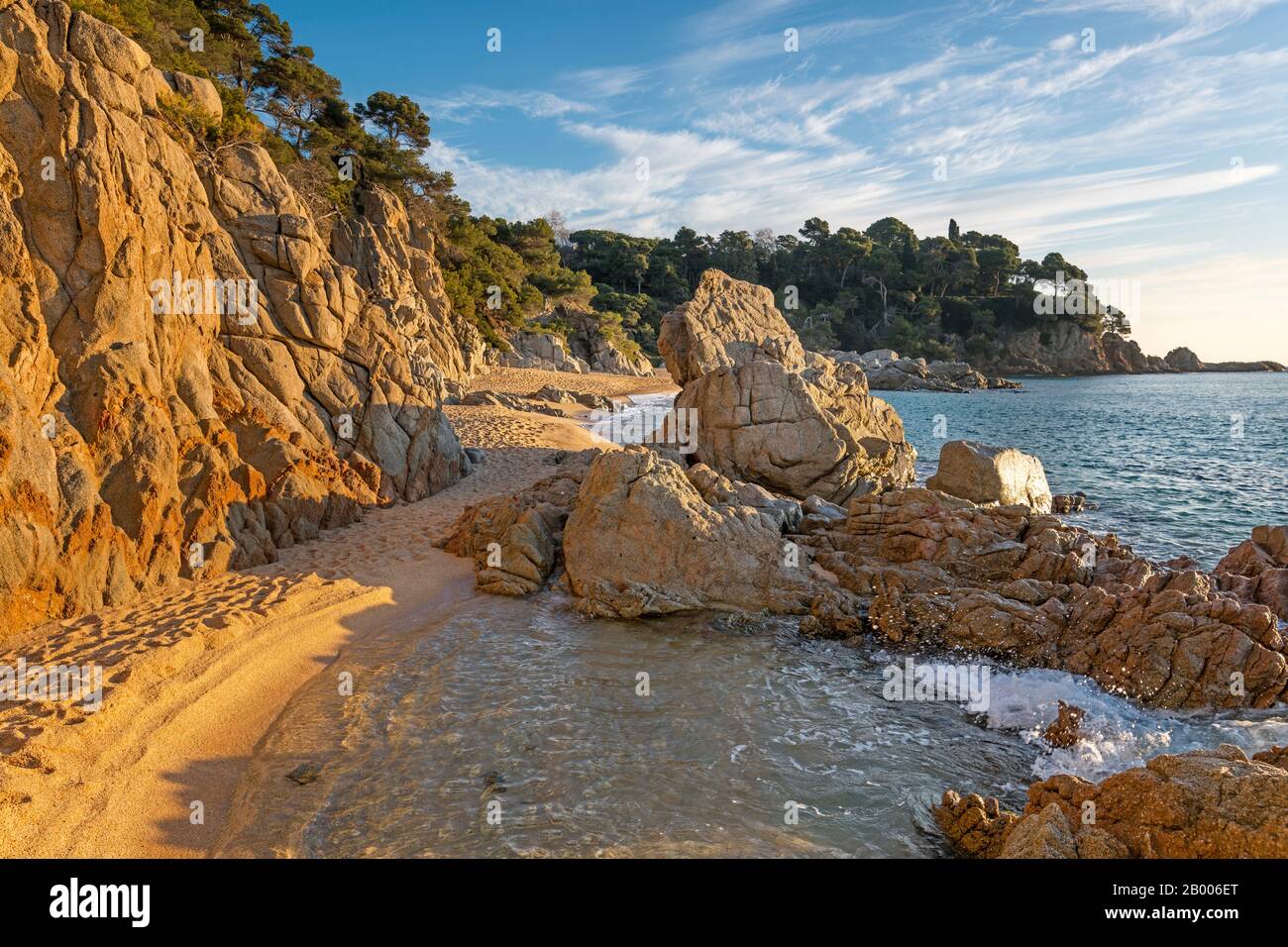 BEACH CALA SA BOADELLA LLORET DE MAR COSTA BRAVA GERONA CATALONIA SPAIN ...