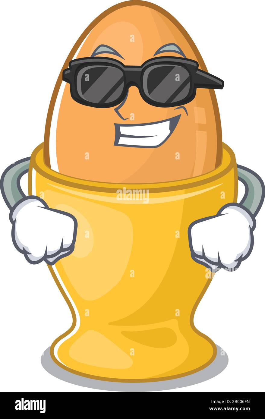 Super cool egg cup character wearing black glasses Stock Vector Image ...