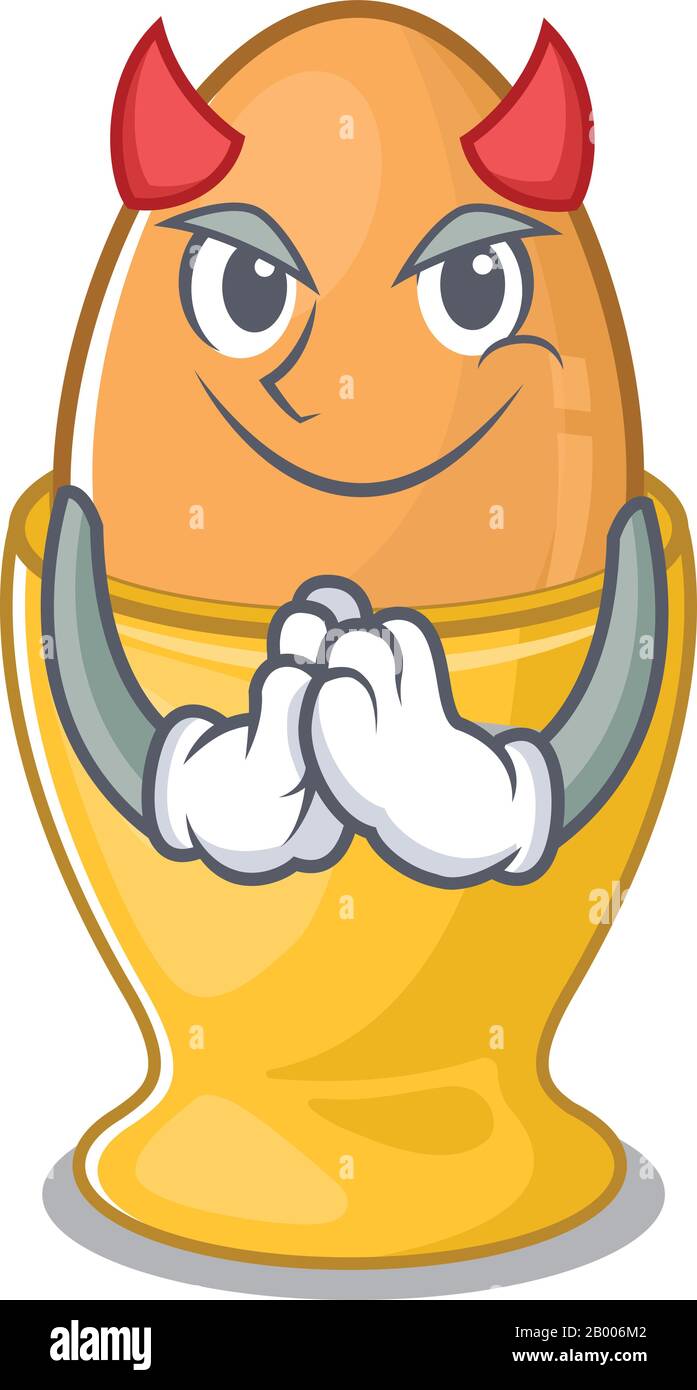 Devil egg cup Cartoon in character design Stock Vector Image & Art - Alamy
