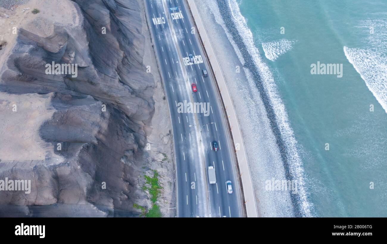 Aerial view of Lima coast Peru South America Stock Photo - Alamy