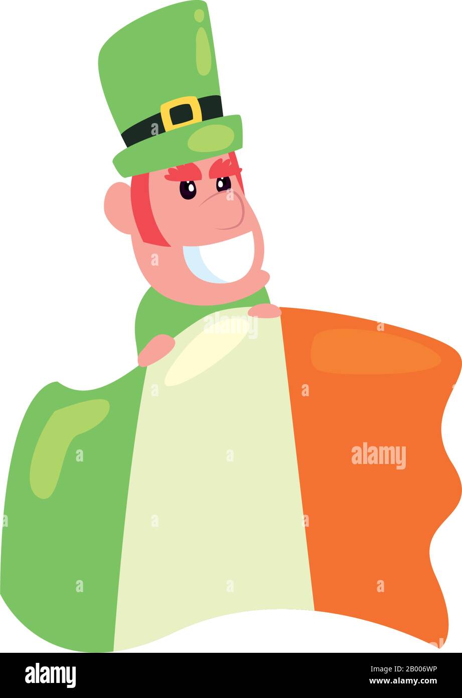 Elf and flag fill style icon design, Saint patricks day ireland ...