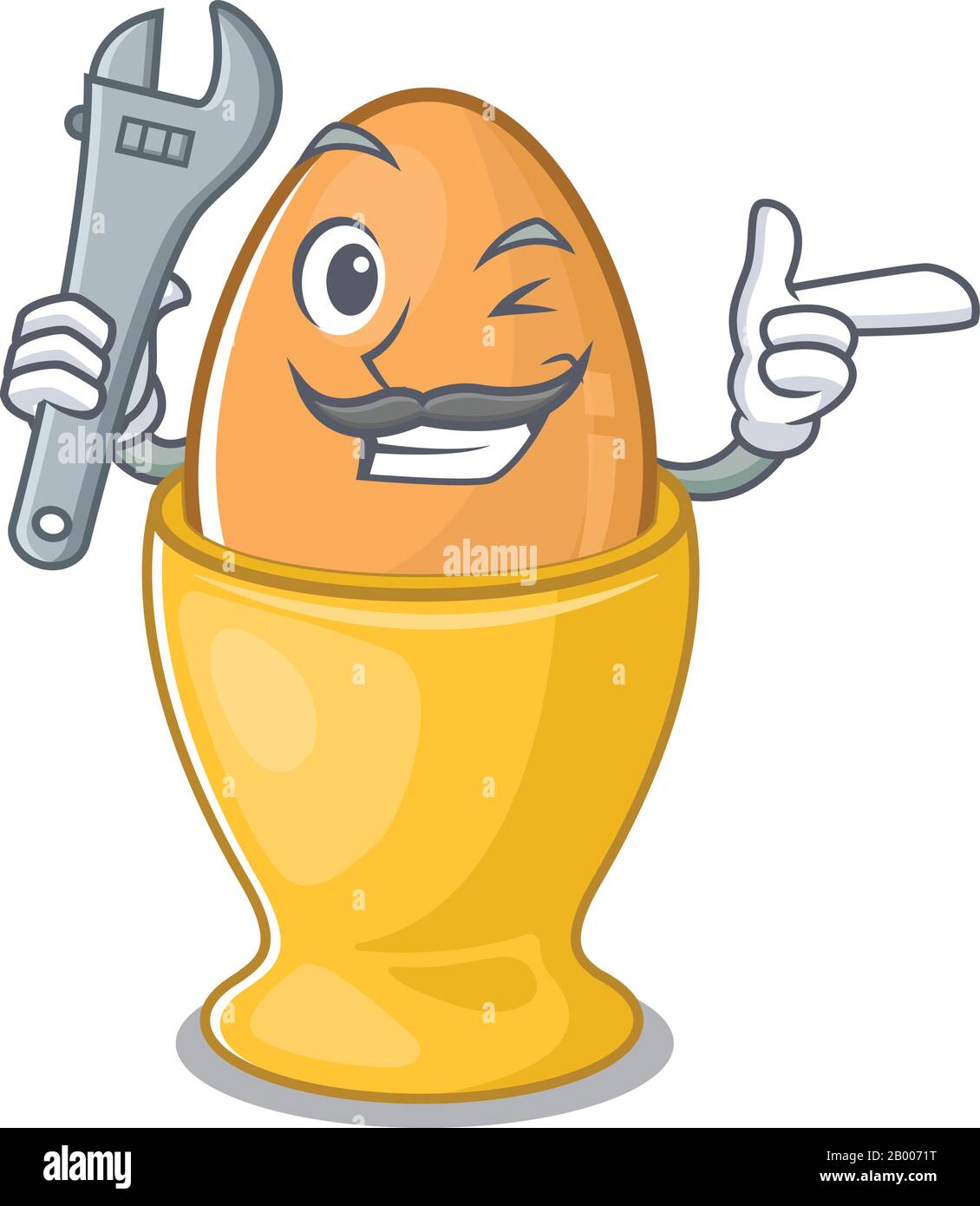 Smart Mechanic egg cup cartoon character design Stock Vector Image ...