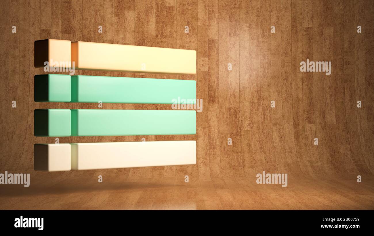 floating blocks on wooden background symbolizing a checklist - 3D ...