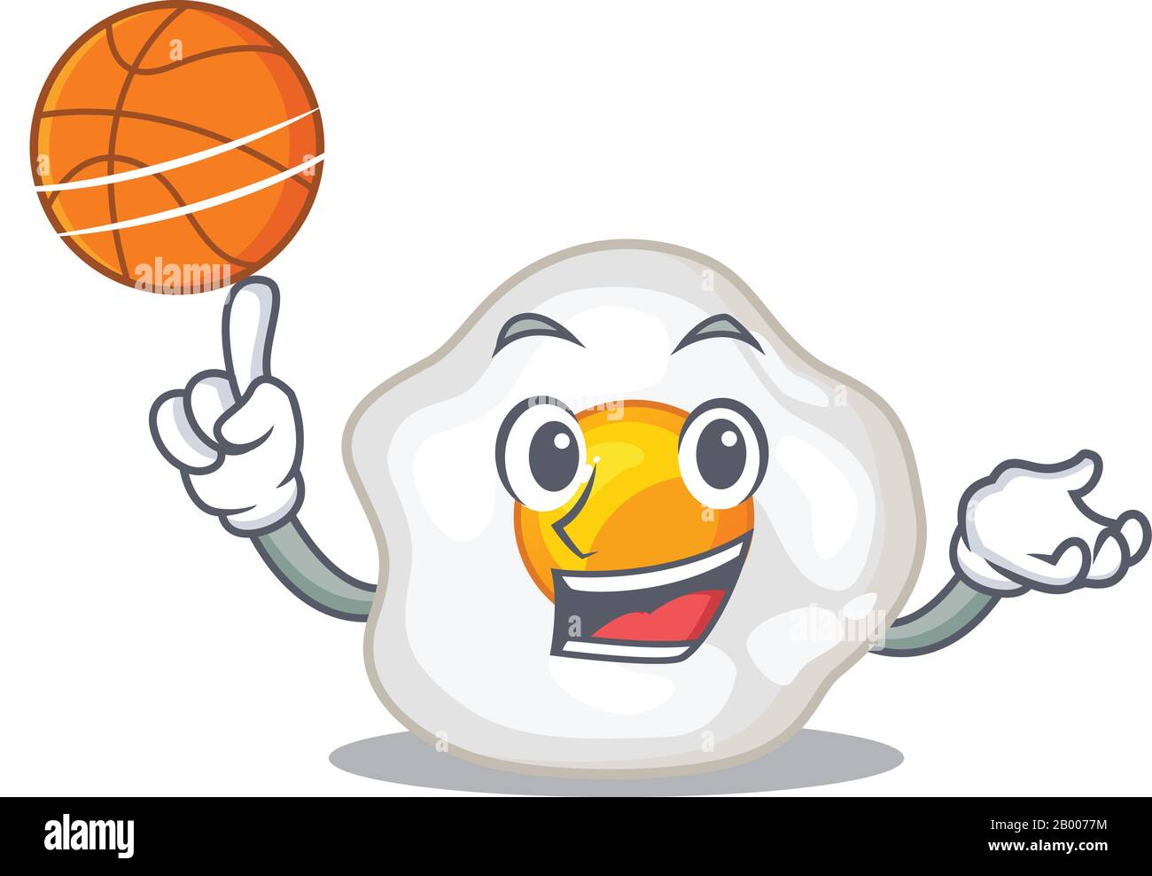 A mascot picture of fried egg cartoon character playing basketball ...