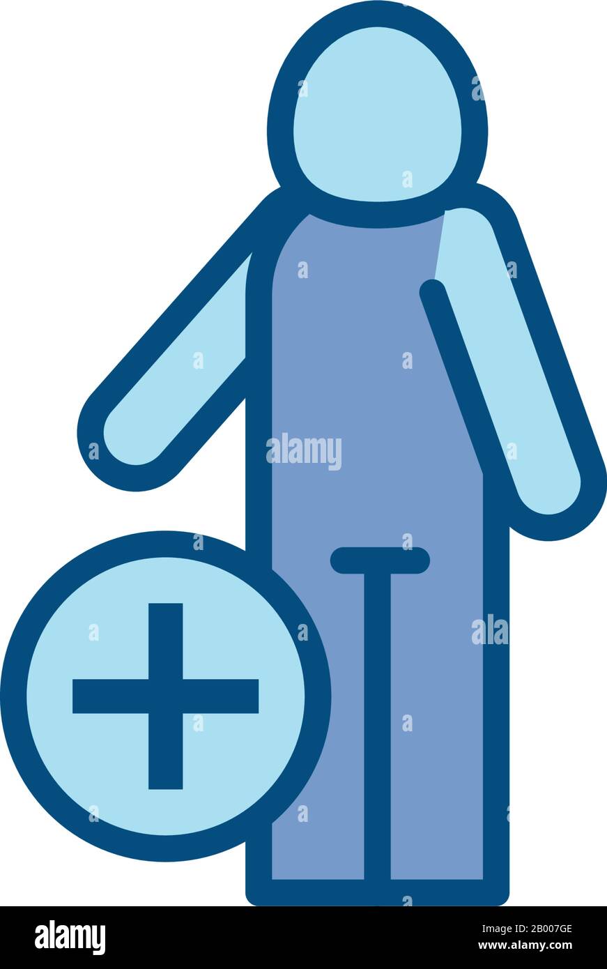 Avatar and plus sign line and fill style icon design of Person profile ...