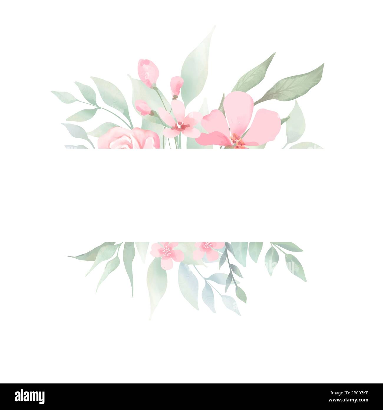 Floral card design. Leaves and flowers Stock Photo - Alamy