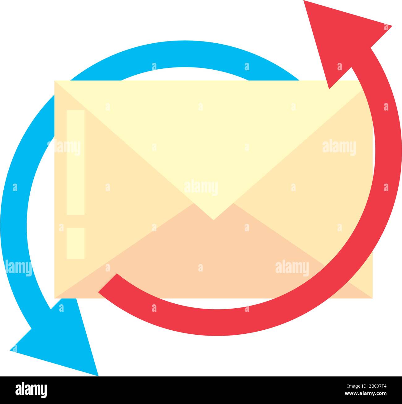 Envelope and repeat arrow fill style icon design, Message email mail ...