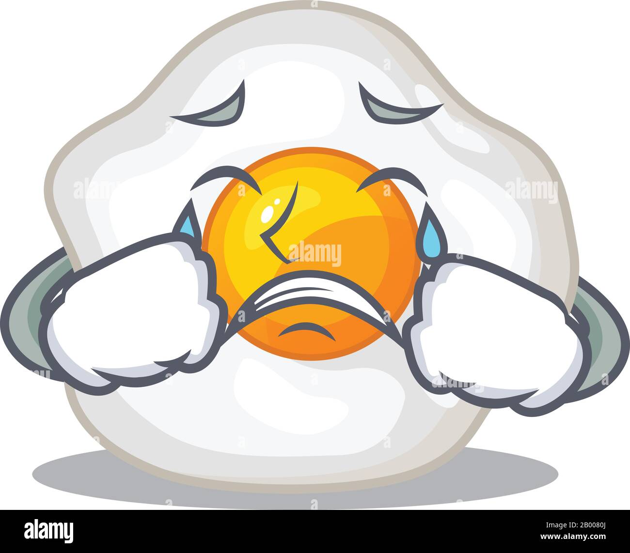 Fried egg cartoon character concept with a sad face Stock Vector Image ...