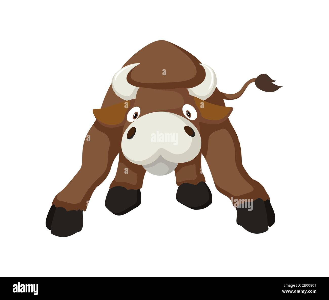 Vector cartoon style illustration of bull farm animal isolated on white ...
